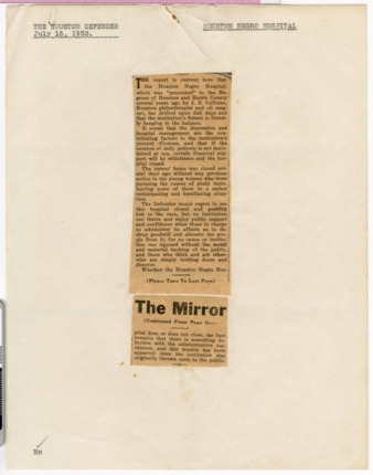 Text | News clipping from the Houston Defender (Newspaper) | ID ...